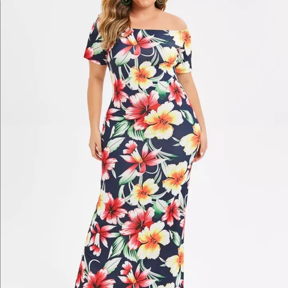 Dresses | Plus Size Elegant Floral Maxi Dress 14w 18w 2w | Poshmark